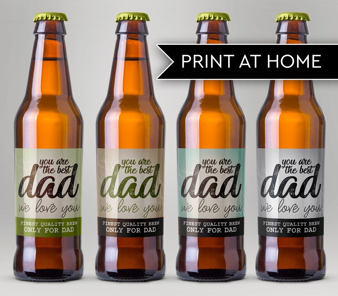 Dad Beer Labels, Fathers Day Beer Bottle Labels, Beer Labels for Dad ...