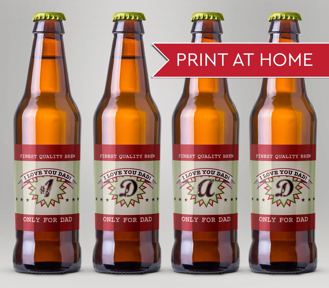 Dad Beer Labels, Fathers Day Beer Bottle Labels, Beer Labels for Dad ...