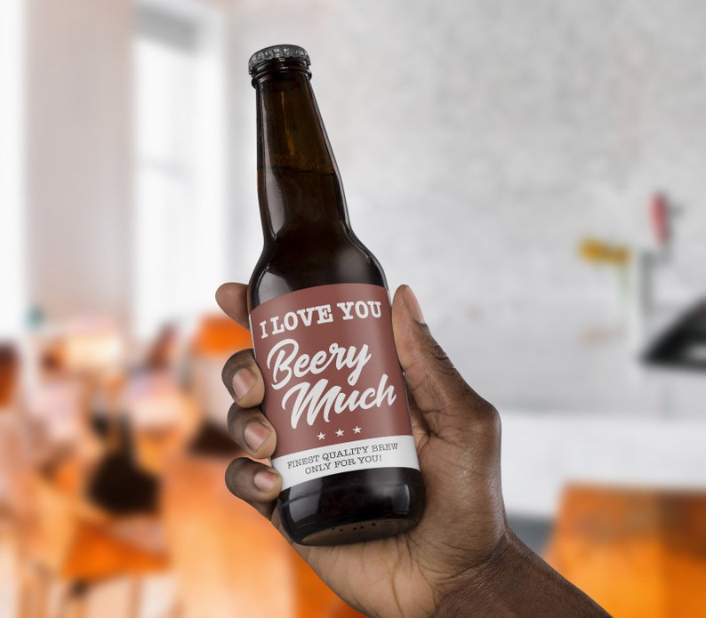 Printable Beer Labels for Husband, Valentine Beer Printable Labels ...