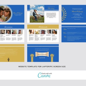 Greek Theme Wedding Website Template: Mobile & Desktop (canva) - Etsy