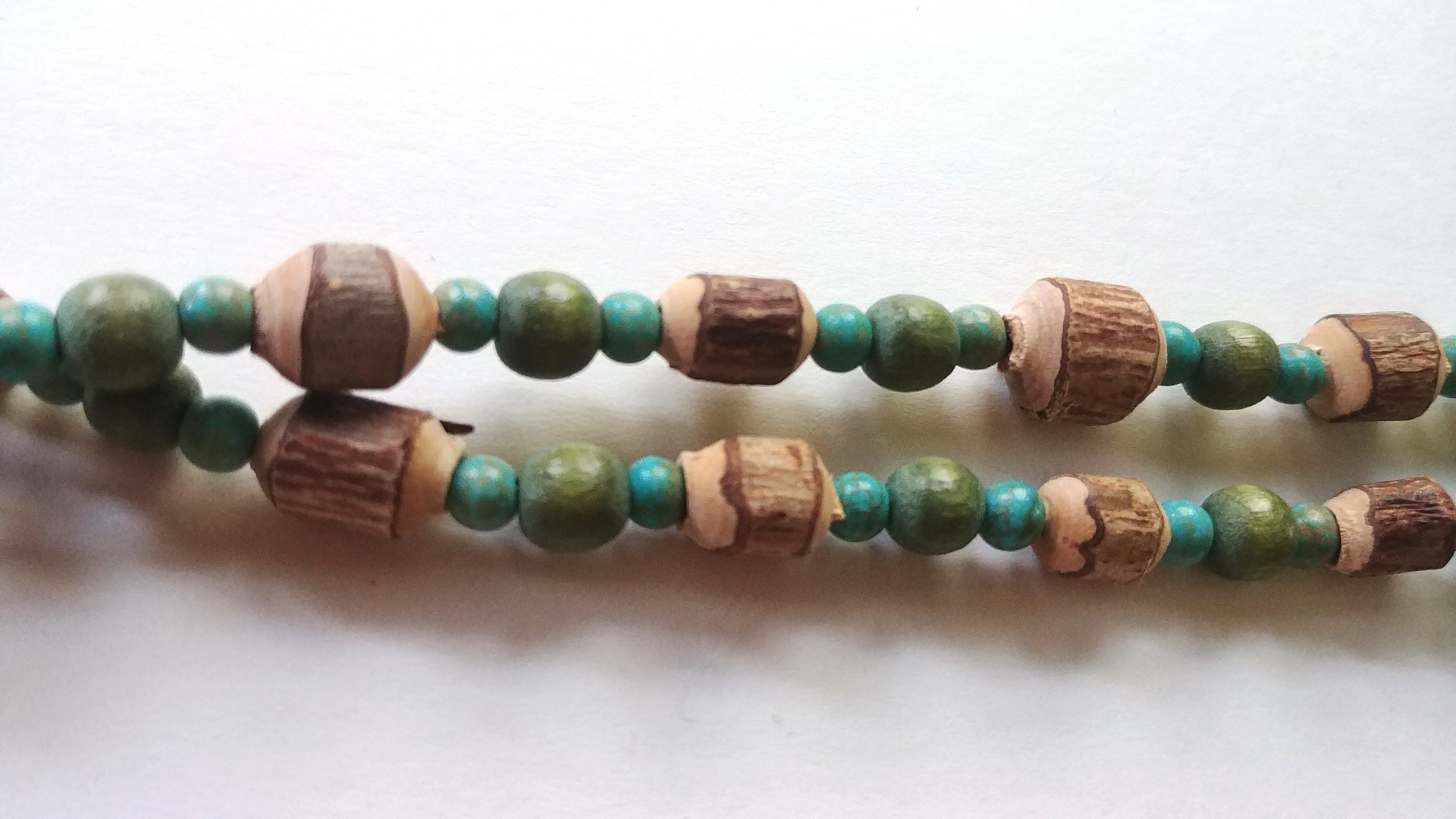 SAVED FOR MICHELLE Rustic Bead Necklace with Matching Earrings