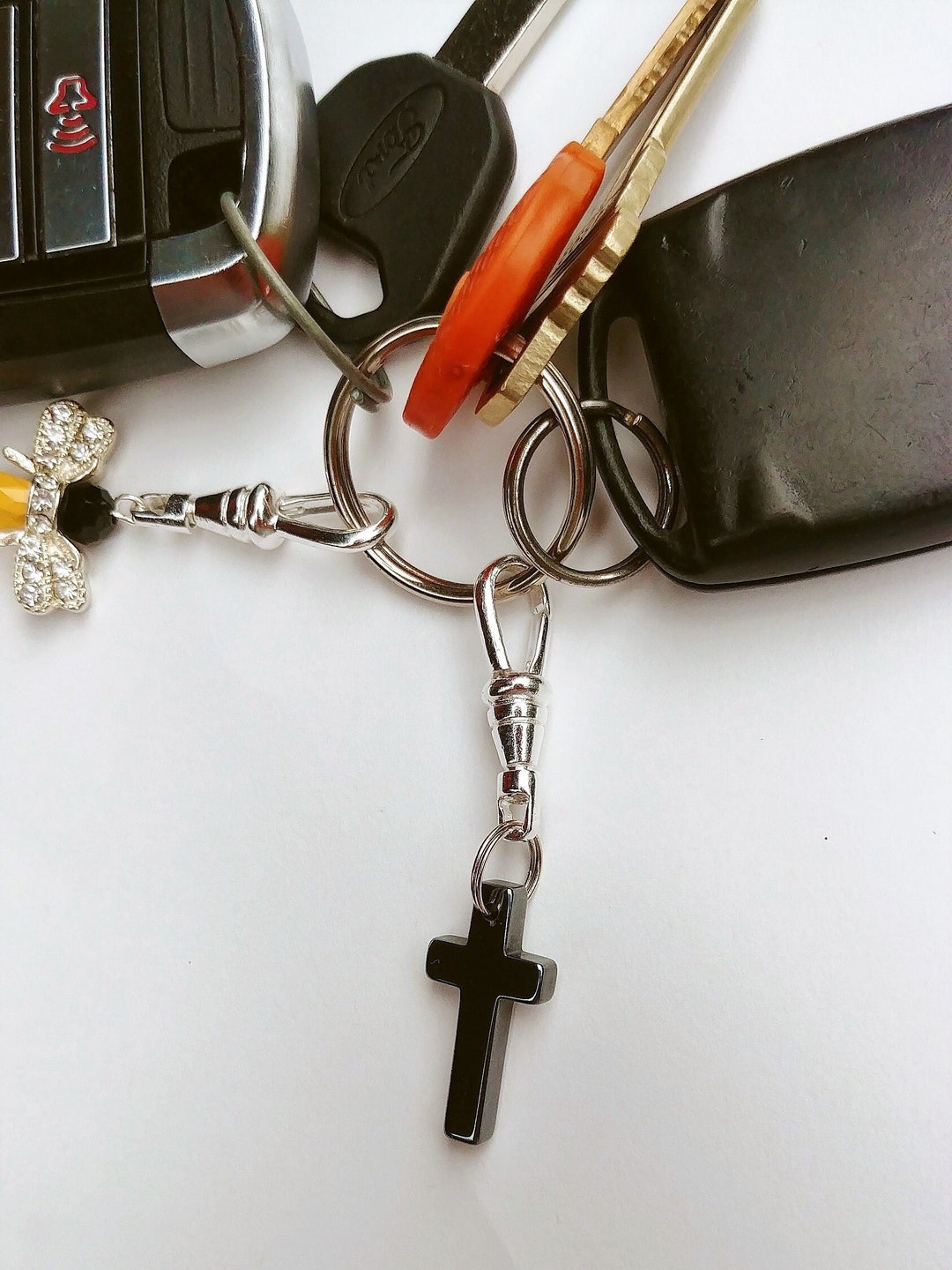Cross Charm Keychain Backpack Zipper Pull - Etsy