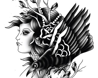 Outdoors Flash Set Deer Animals Traditional Tattoo Flash | Etsy