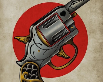 Traditional Revolver Tattoo