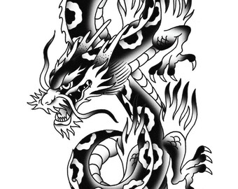 Centipede, Traditional Tattoo Flash, Black and White, Old School, Art ...