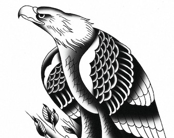 Traditional Tattoo Flash Eagle Old School - Etsy