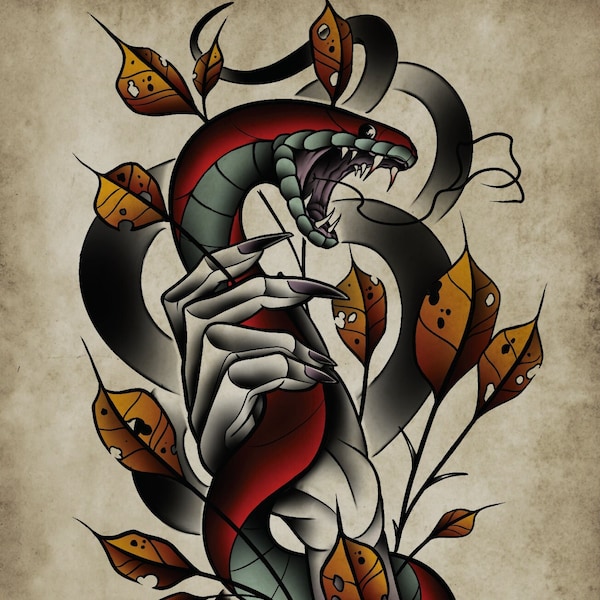Snake Bite Tattoo - Etsy