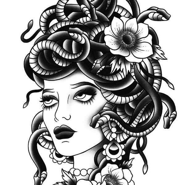 Medusa Tattoo - Etsy