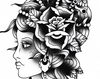 Centipede, Traditional Tattoo Flash, Black and White, Old School, Art ...