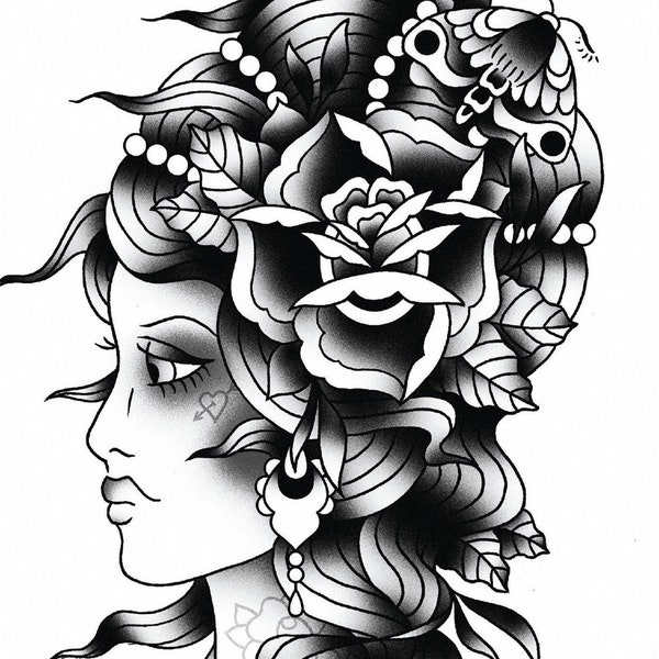 Tattoo Flash Black and Grey - Etsy