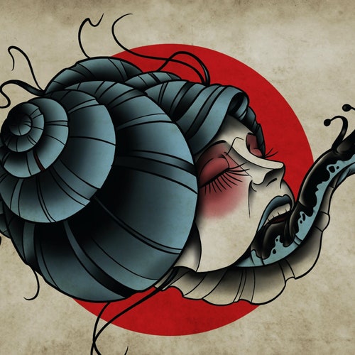 Medusa Neo-traditional Tattoo Flash Old School Art Print | Etsy