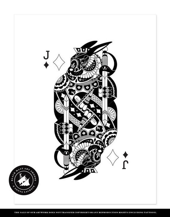 King Of Diamonds Card Black And White