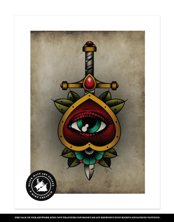 Neo Traditional Eye Tattoo