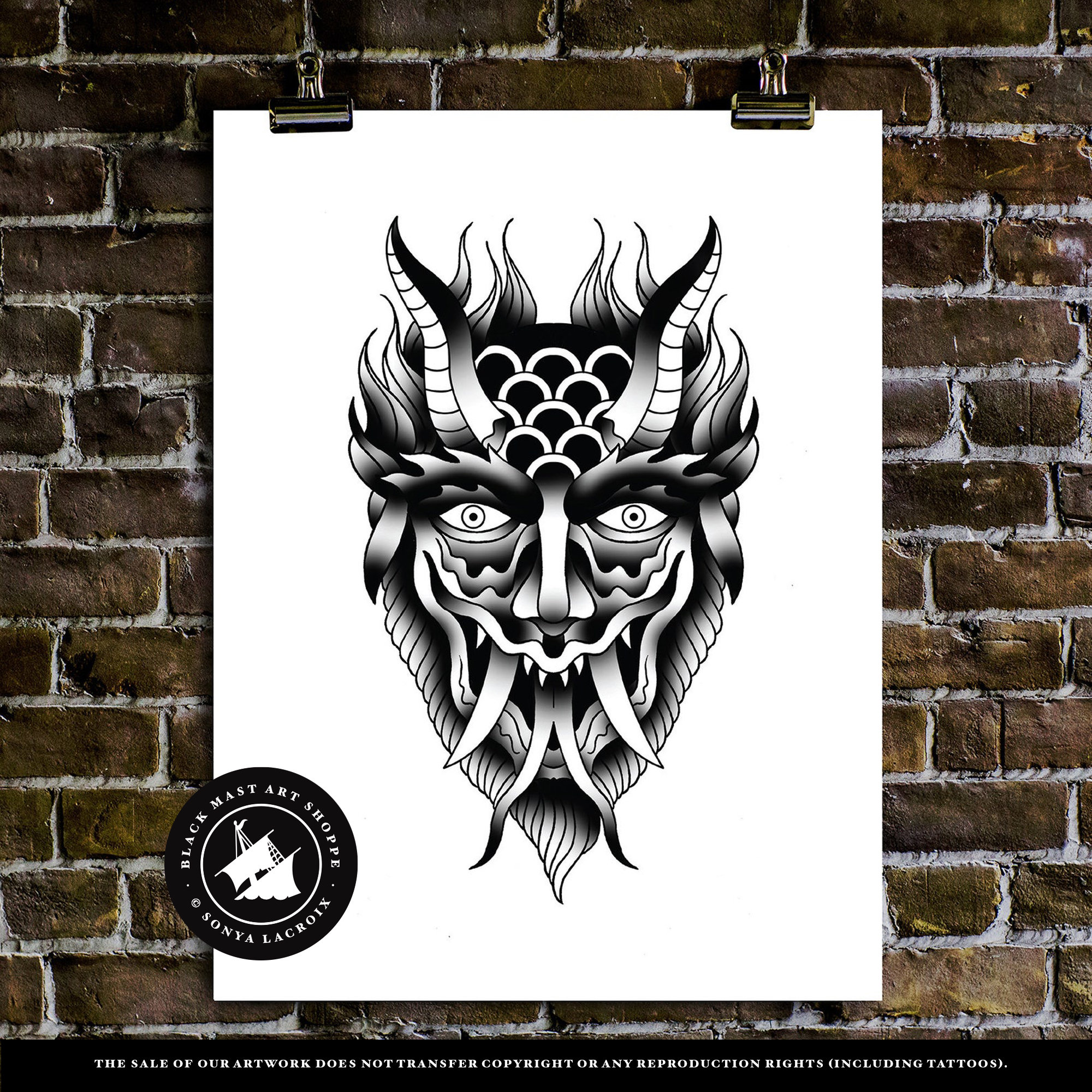 Neo Traditional Devil Tattoo