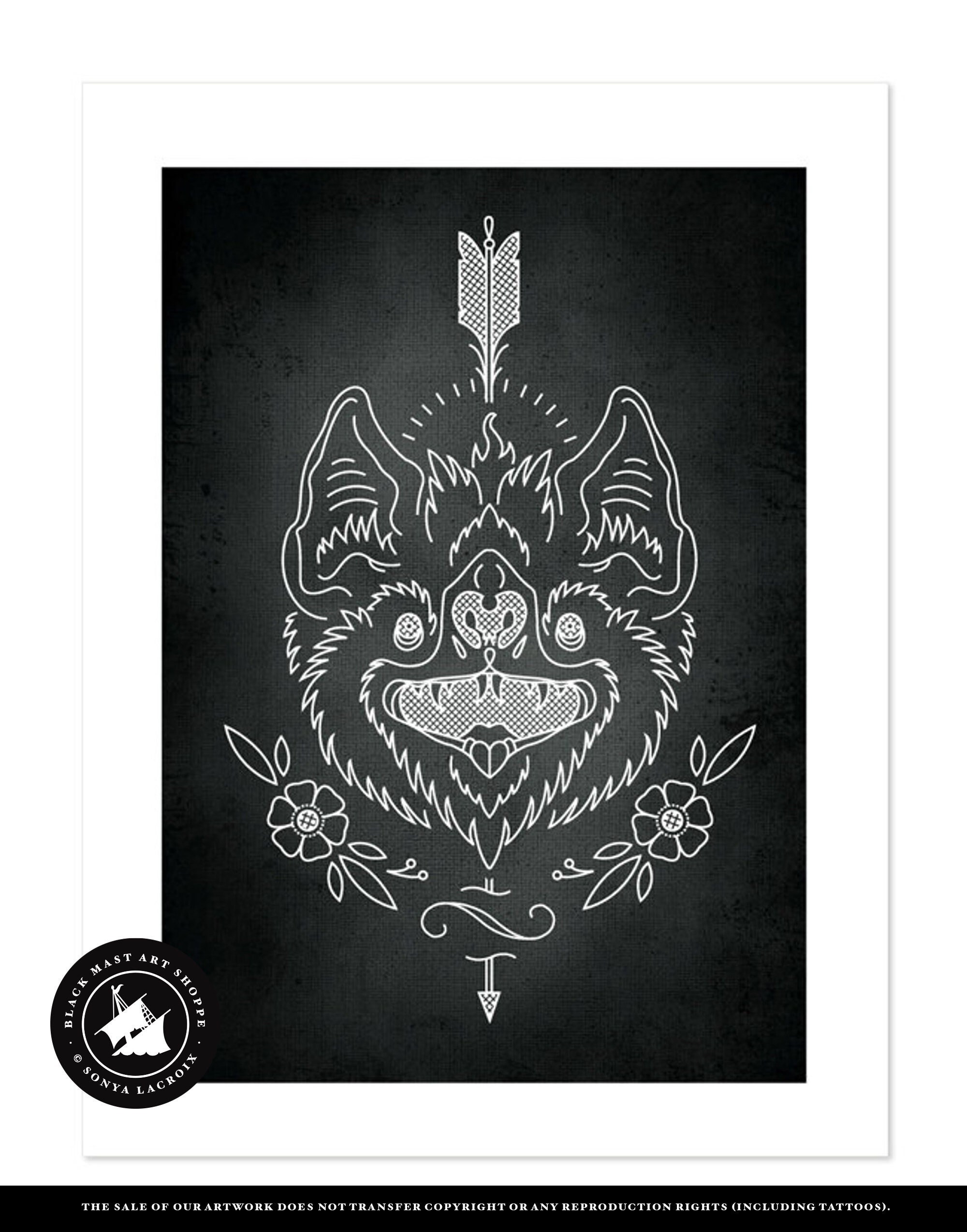 Neo Traditional Bat Tattoo