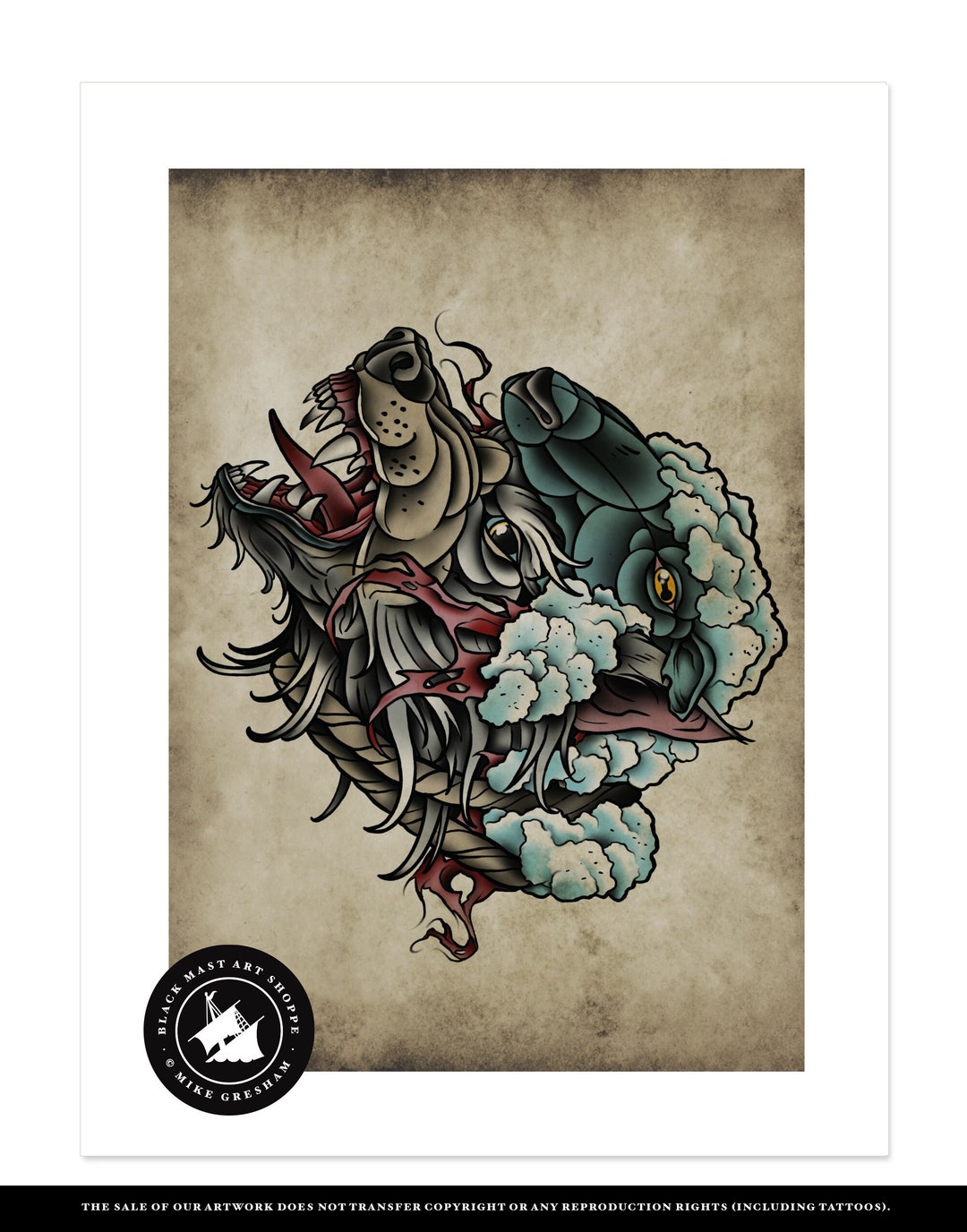 Clever Disguise, Wolf Sheep Clothing, Neo-traditional Tattoo Flash, Old ...