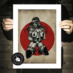 Serving the Lord, Lady, Neo-traditional Tattoo, Old School, Art Print ...
