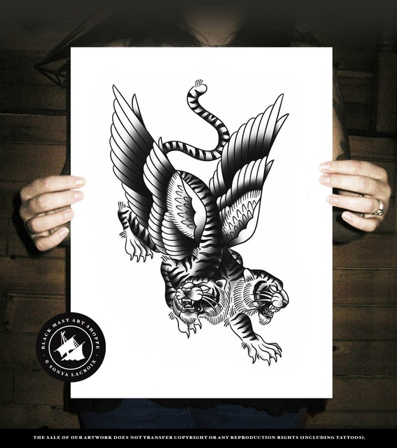 Winged Tiger Drawing