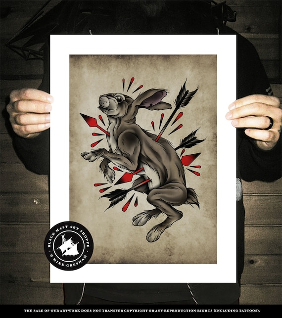 New School Rabbit Tattoo