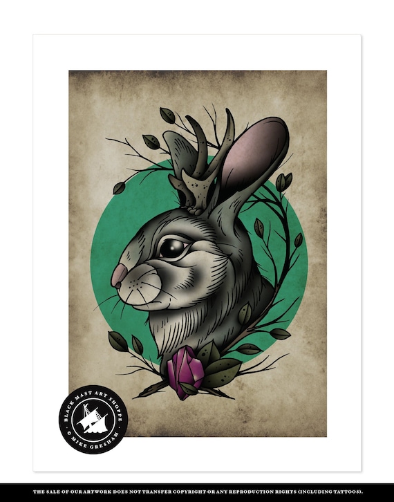 New School Rabbit Tattoo