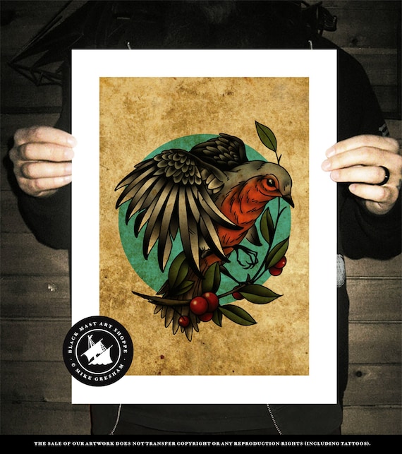 Traditional Robin Tattoo