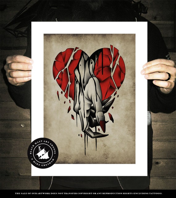 Real Broken Heart Tattoo