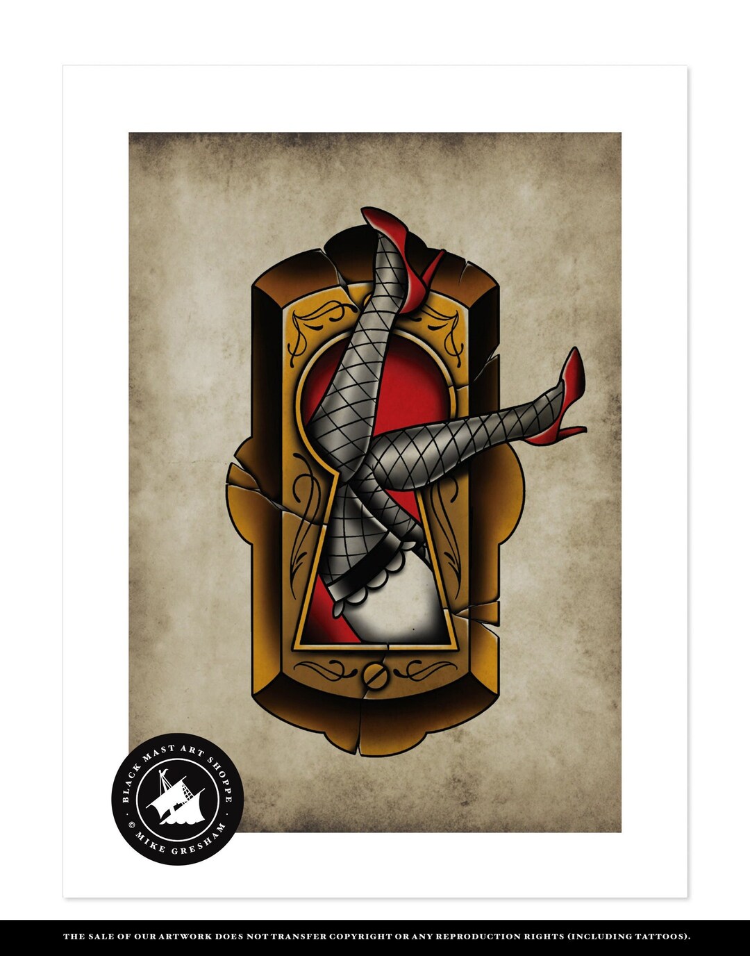 Lookie Loo, Lady Legs, Keyhole, Neo-traditional Tattoo Flash, Old ...