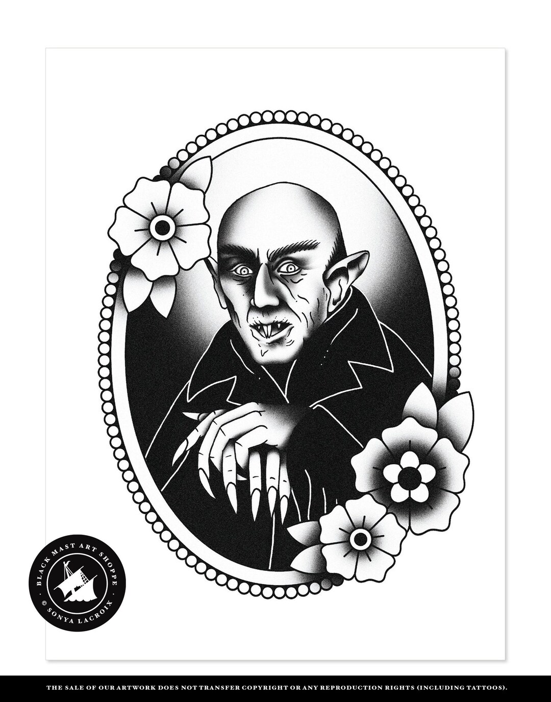 Nosferatu It's Alive Collection, Black and White, Traditional Tattoo ...