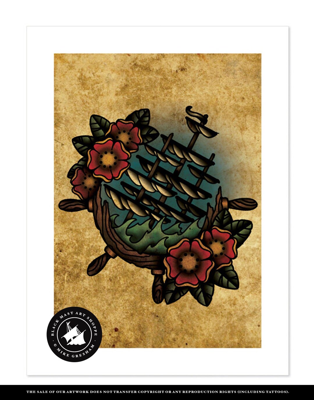 Traditional Sinking Ship Tattoo