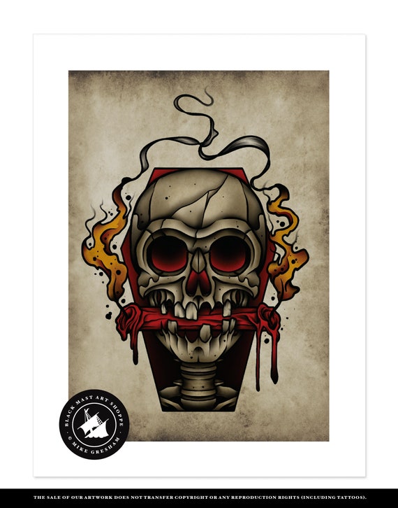 Neo Traditional Skull Tattoo Designs