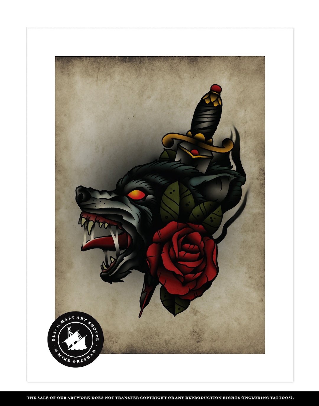 Wolf Tattoo Neo Traditional