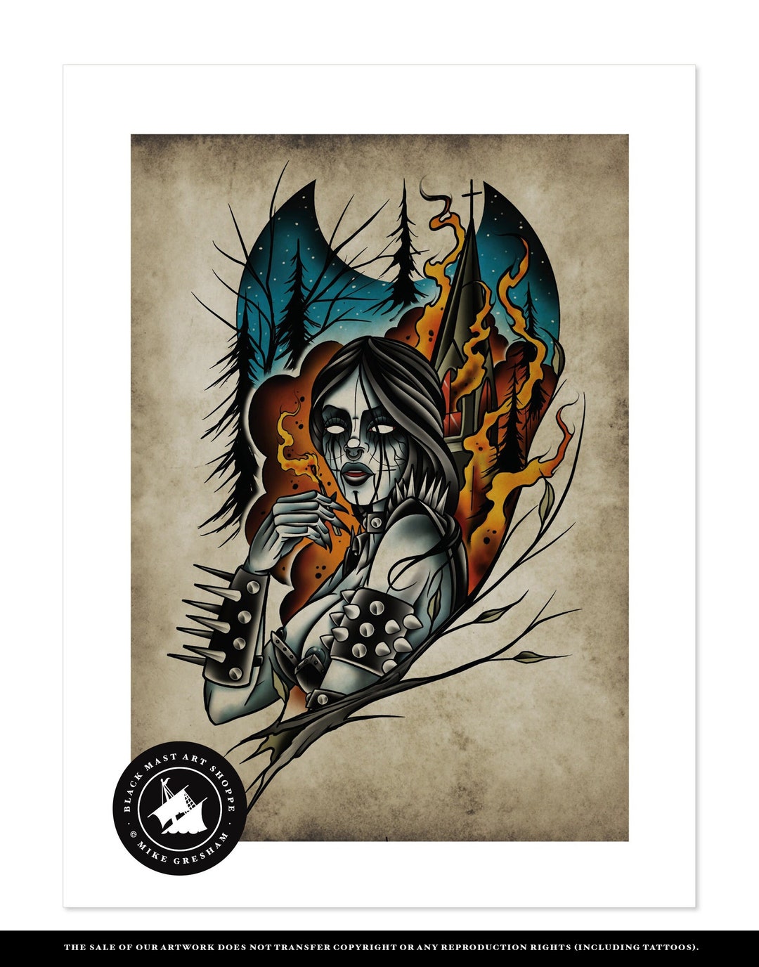 Warmth of the Nordic Frost, Lady, Neo-traditional Tattoo Flash, Old ...