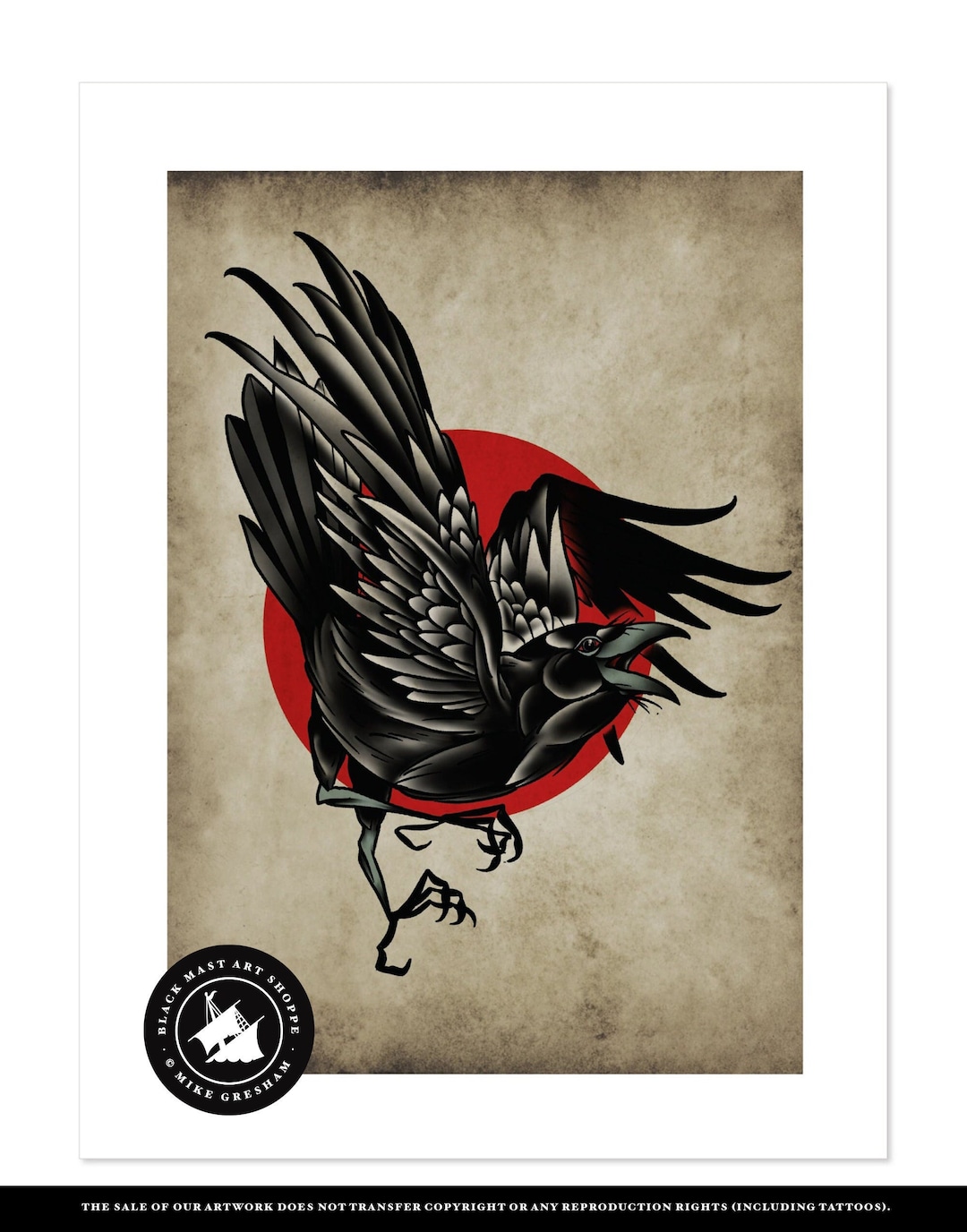 Traditional Crow Bird Tattoos