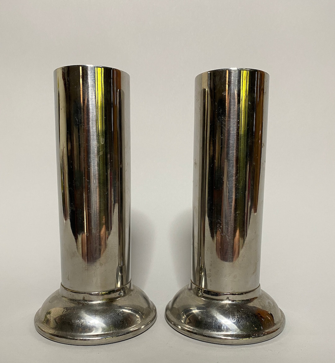 Vintage Stainless Steel Silver Medical Sterilization Forceps Container ...