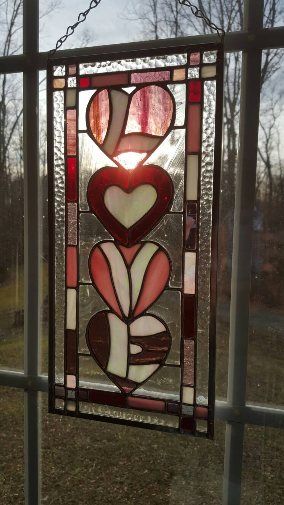 Stained Glass All You Need is Love...hearts & Valentine... - Etsy