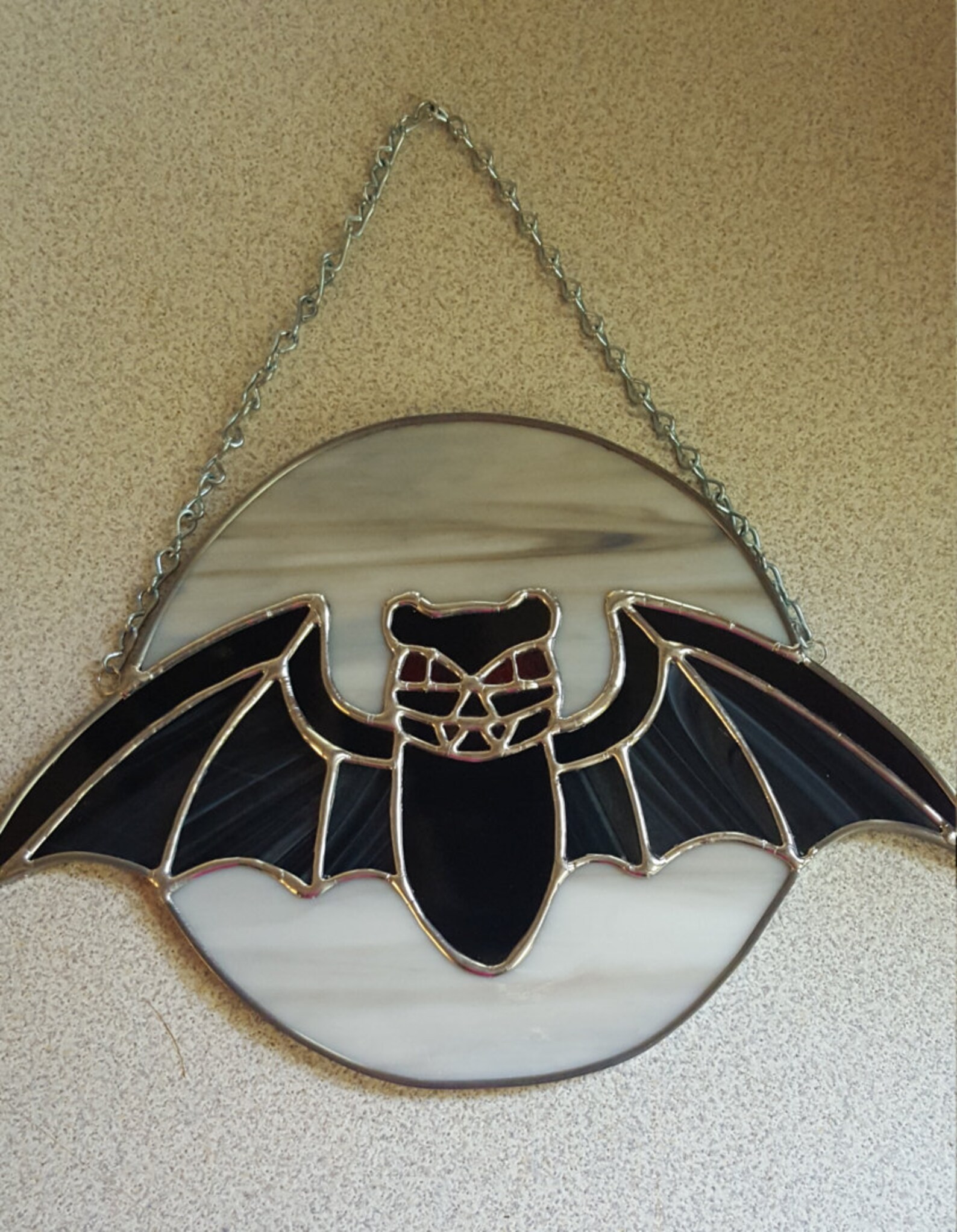 Stained Glass Spooky Vampire Bat by the Full Moon | Etsy