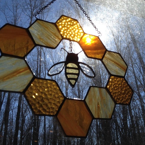 Stained Glass Bee Panel - Etsy
