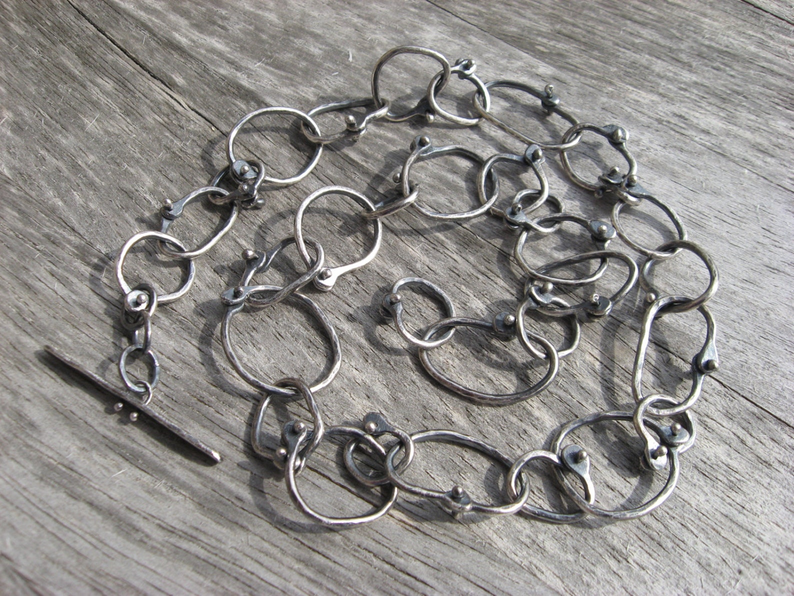 Sterling Silver Hand Fabricated Rivet Link Chain (N9) - Etsy