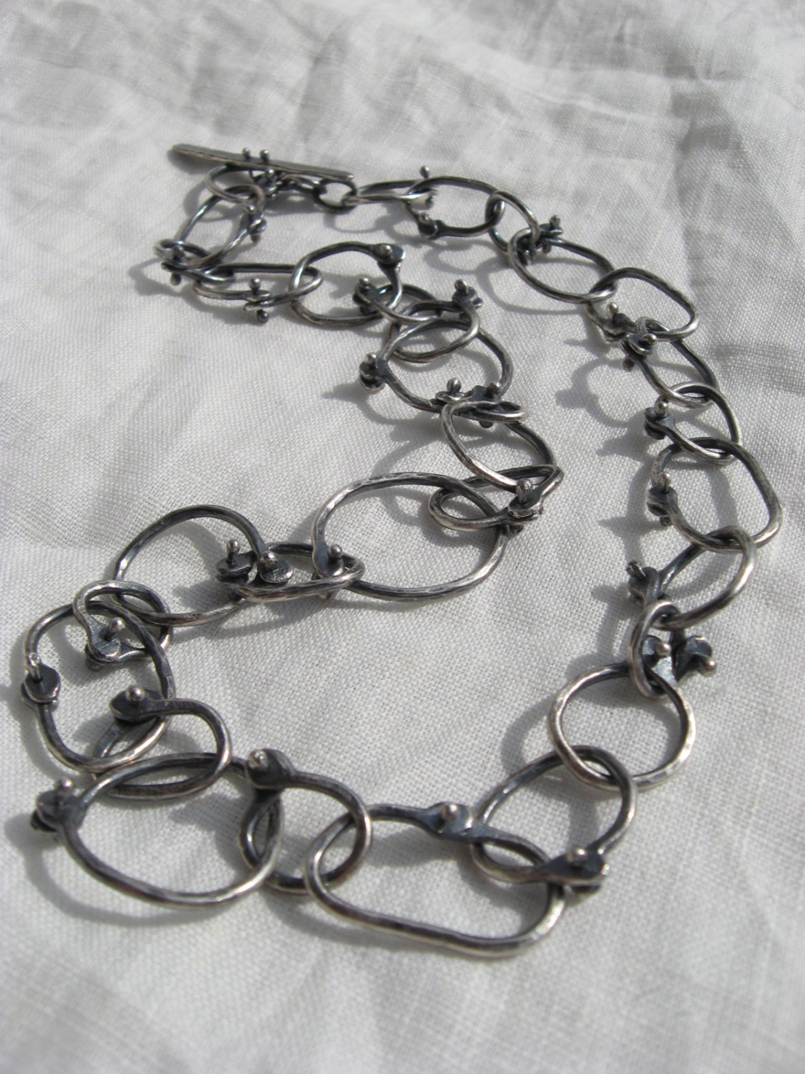 Sterling Silver Hand Fabricated Rivet Link Chain (N9) - Etsy