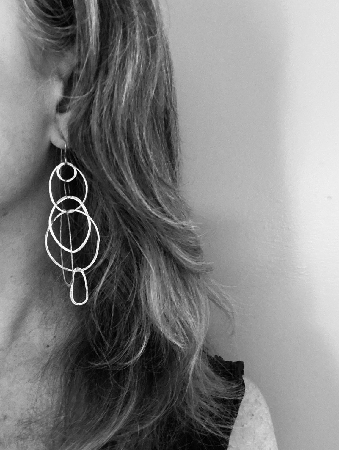 Sterling Silver Artisan Scribble Loop Earrings E202 - Etsy