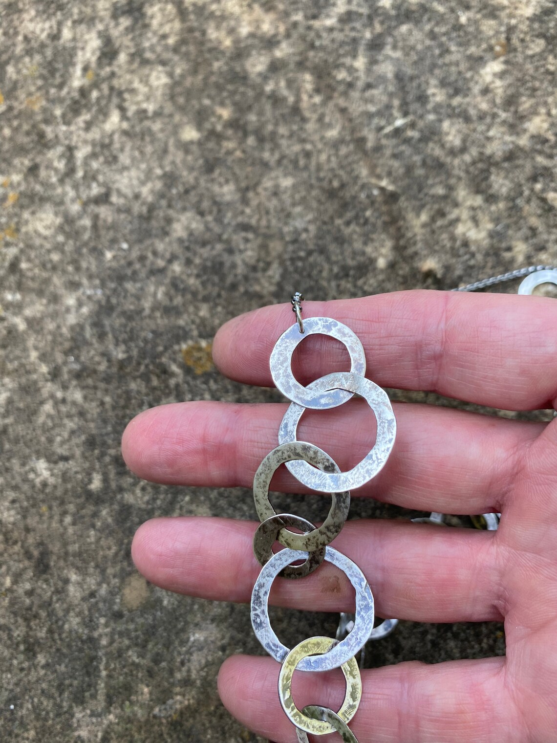 Sterling Silver washer Link Segment on Chain. Lisa Colby - Etsy