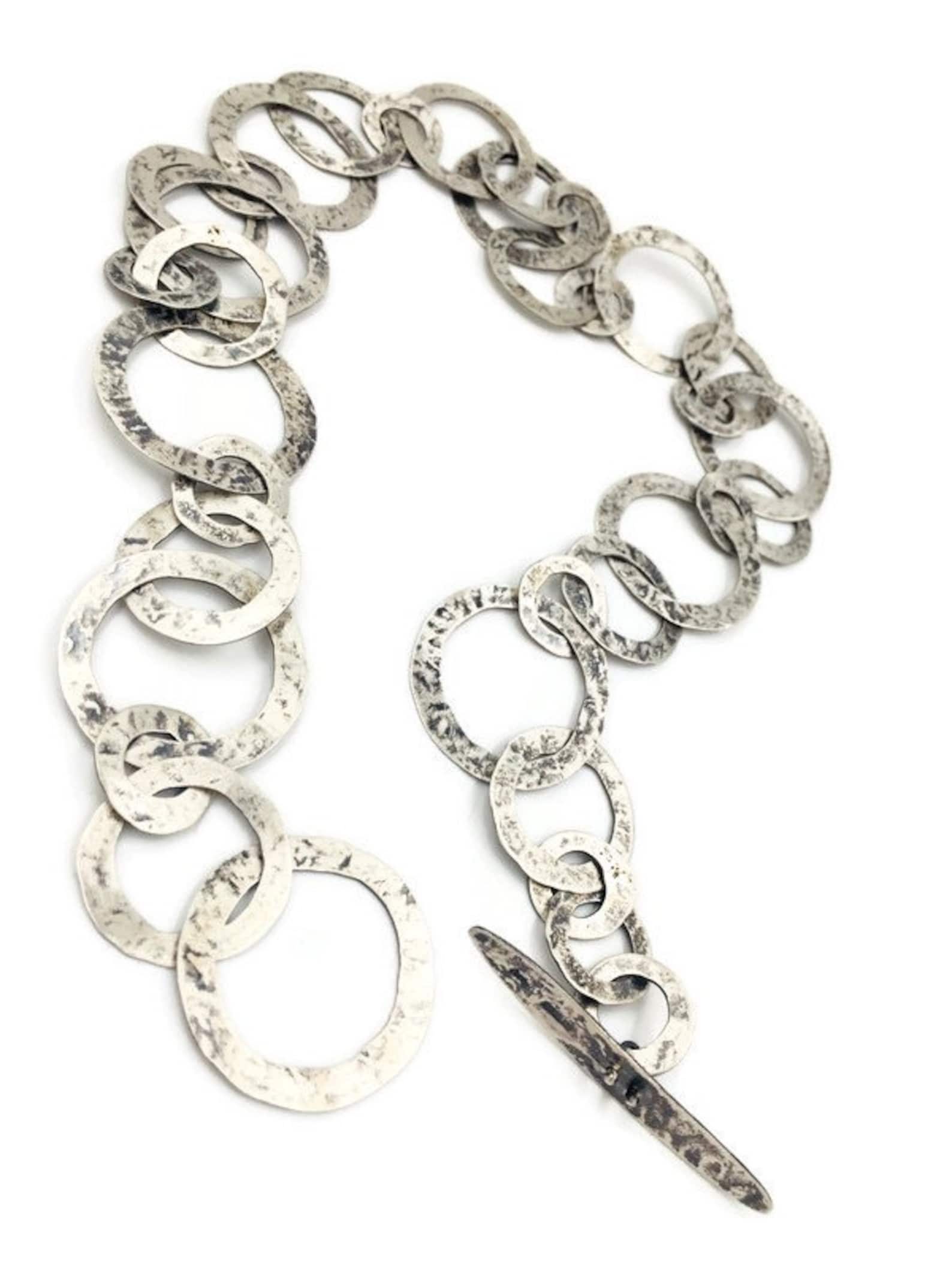 Sterling Silver Hand Fabricated Artisan Washer Link Chain - Etsy