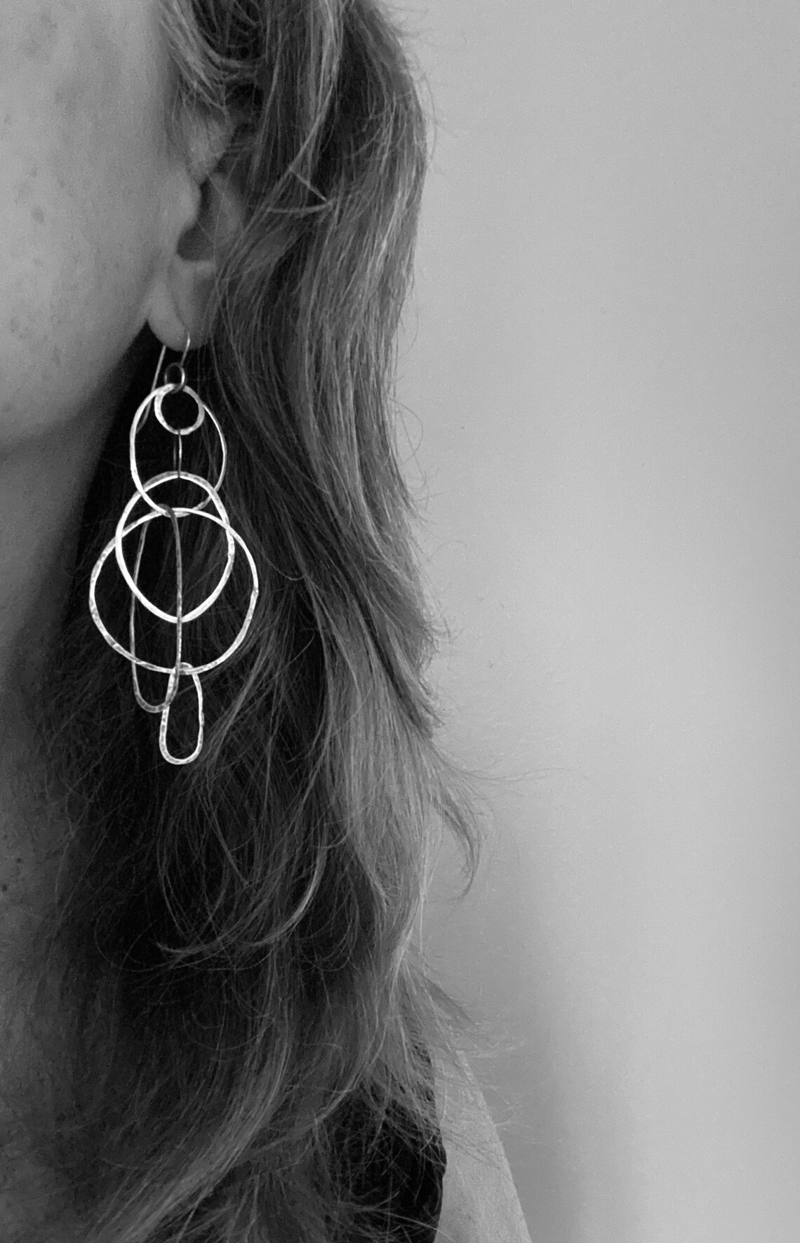 Sterling Silver Artisan Scribble Loop Earrings E202 - Etsy