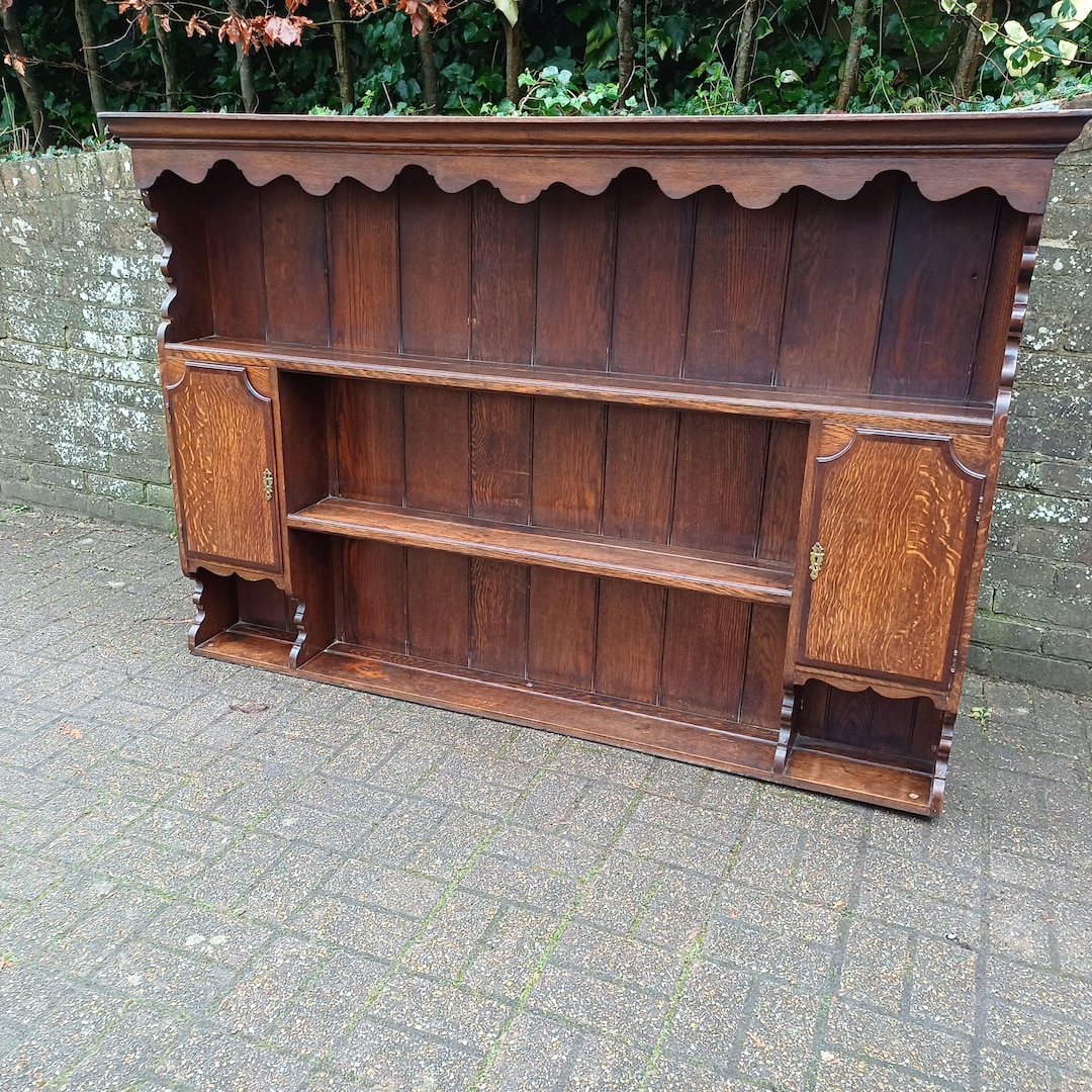 Huge Imposing 6ft Victorian Plate Rack Dresser Top Display Shelves Made ...
