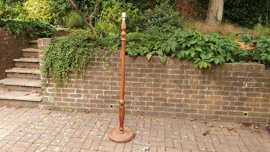 Vintage Stained Beech Carved Standard Lamp Turned and Fluted - Etsy