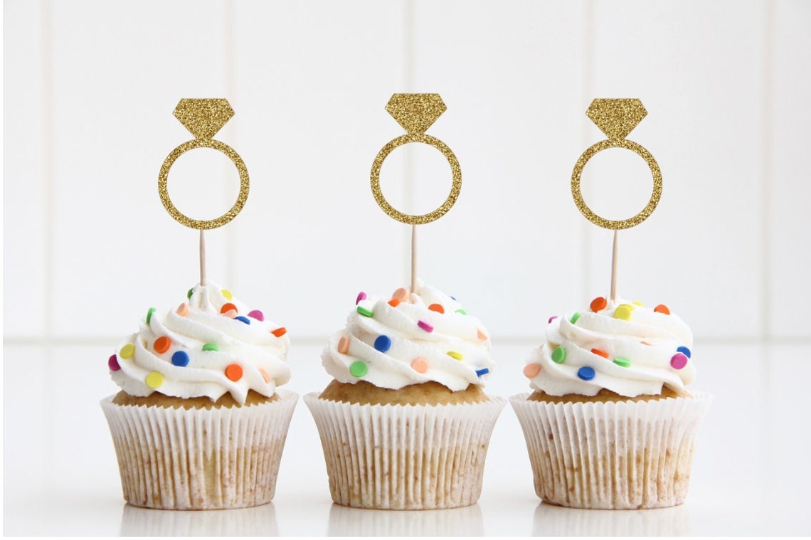 Diamond Ring Cupcake Toppers Bachelorette Cupcake Topper - Etsy