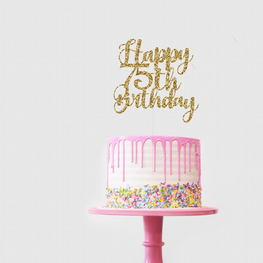75th Birthday Cake Topper, Cheers to 75 Years Cake Topper, 75th ...