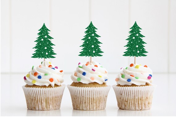 Christmas Tree Cupcake Topper Christmas Decorations - Etsy