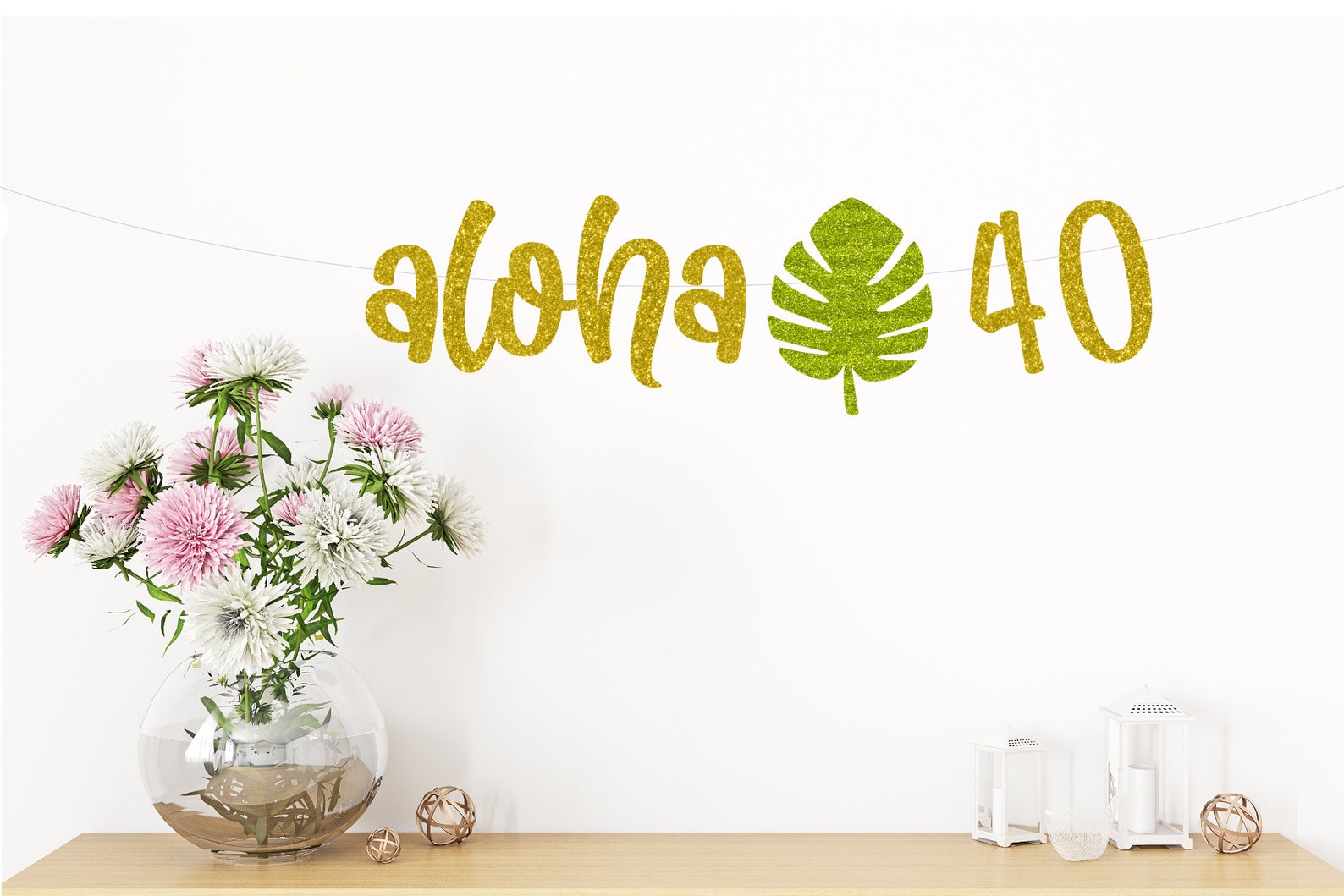Aloha 40 Birthday Banner Birthday 40th Decor 40th Birthday | Etsy