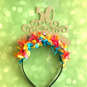 50th Birthday Crown, 50th Birthday Headband, 50th Birthday Decorations ...